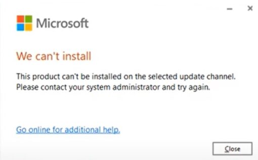 วิธีแก้ปัญหา This product can't be Installed selected update channel